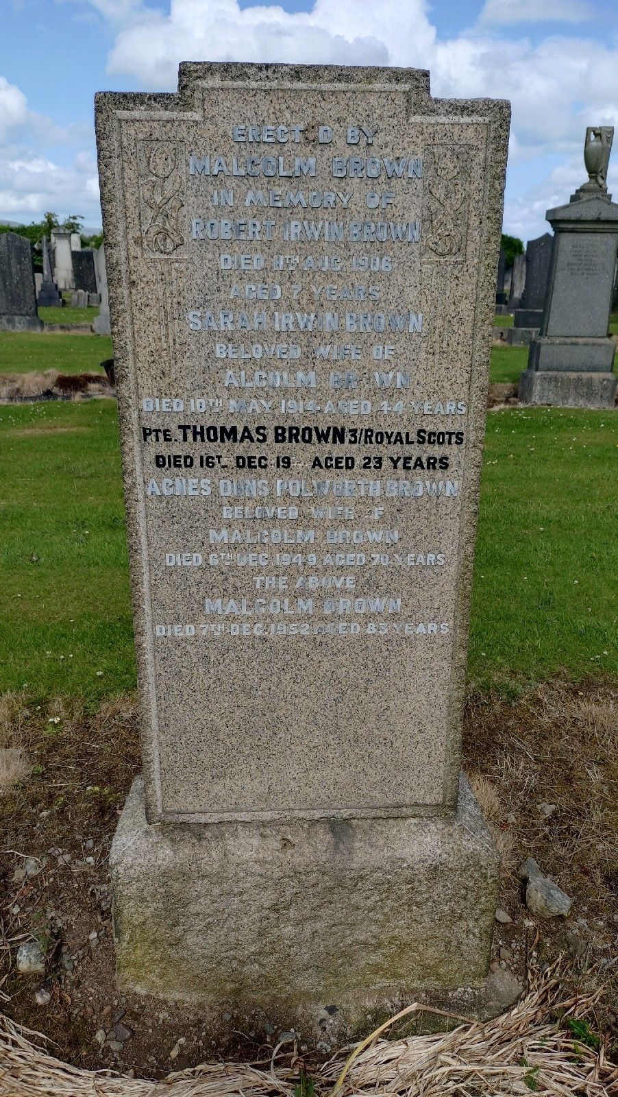 Remembering Thomas Brown – Broken Columns